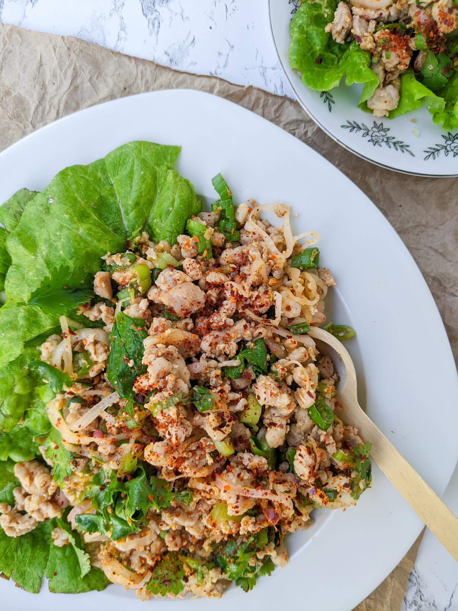 Easy Laab Gai, Thai Chicken Larb Salad - Assorted Eats